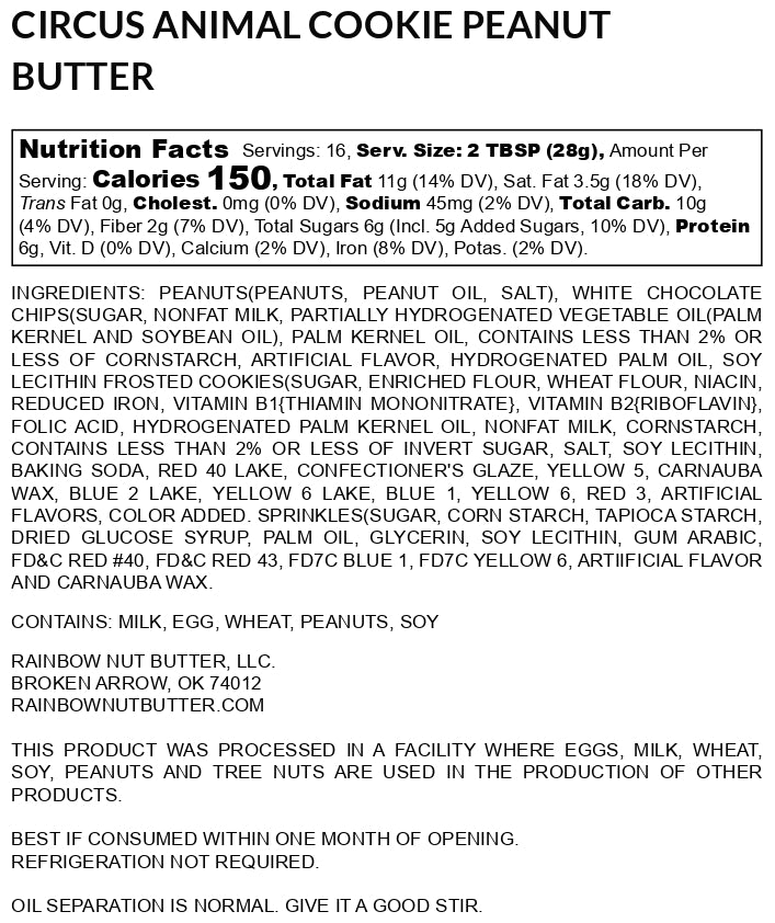 Circus Animal Cookie Peanut Butter Treat Chocolate – Rainbow Nut Butter